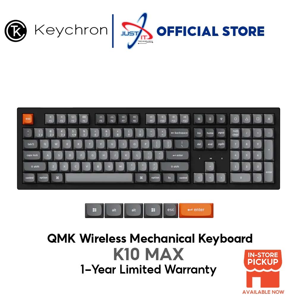 Keychron K10 MAX QMK Full Size RGB Hot-Swap Wireless Mechanical ...