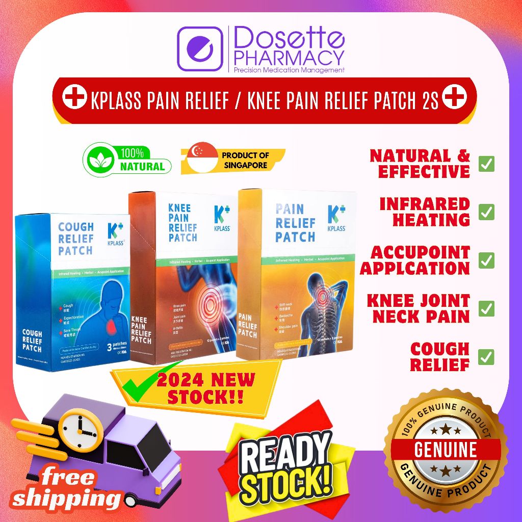 KPLASS COUGH RELIEF / KNEE PAIN / PAIN RELIEF PATCH 3's/2's - COUGH SORE KNEE BACKACHE EXP:02/ ...