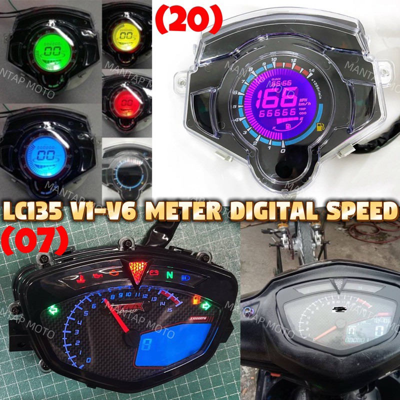Yamaha LC135 II(V1-V6)4s/5s Digital Meter+Wiring Set-7 Colour-TL Model For Yamaha LC135 V2 V3 V4 ...