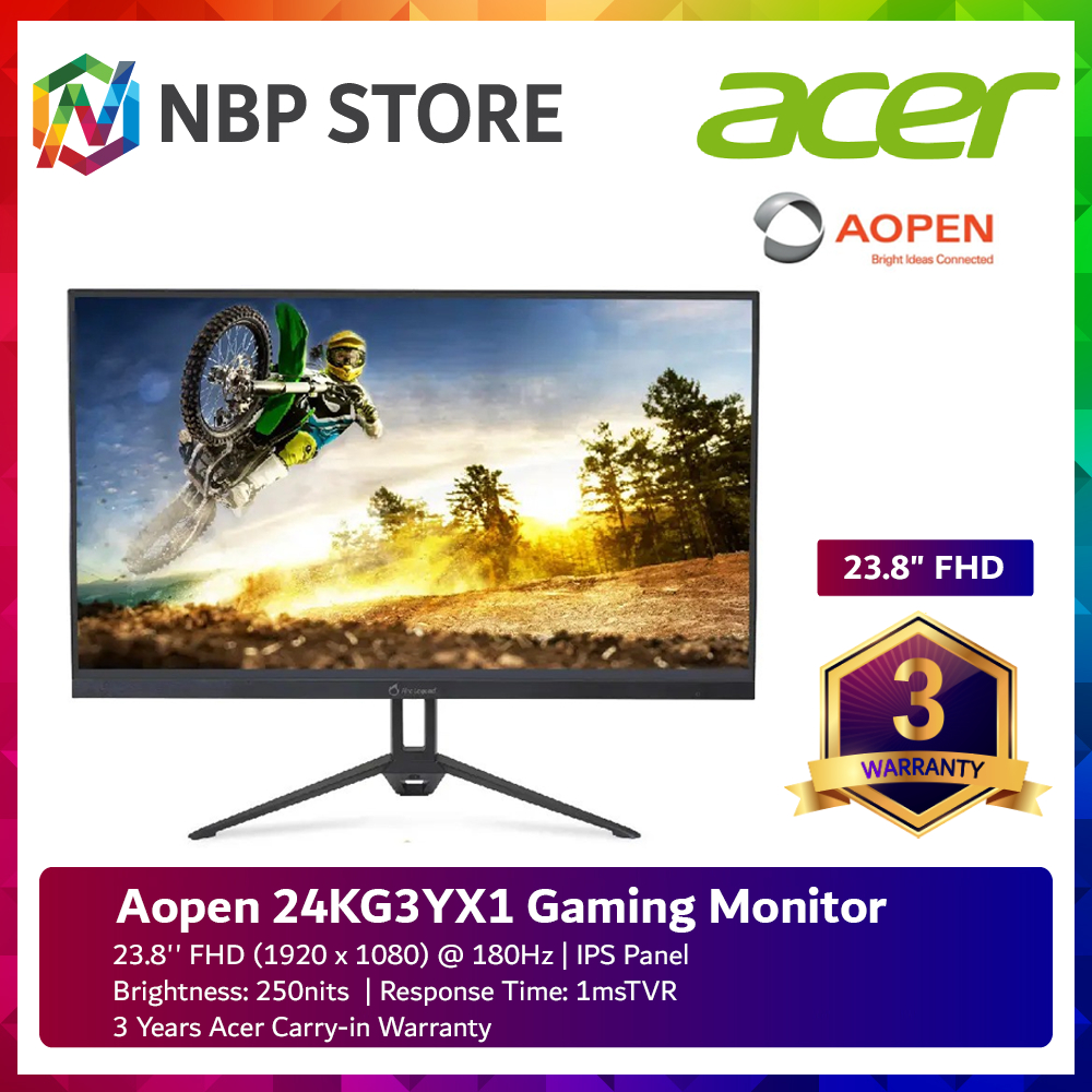 Acer Aopen 24KG3YX1 23.8'' FHD 180Hz IPS Gaming Monitor ( HDMI, DP ...