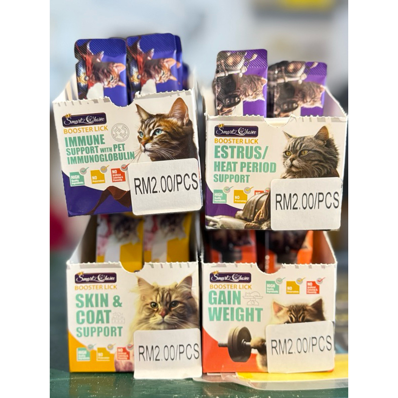 Smart Choice Booster Lick (1box=30pcs x 5ml) Cat Treat Booster ...