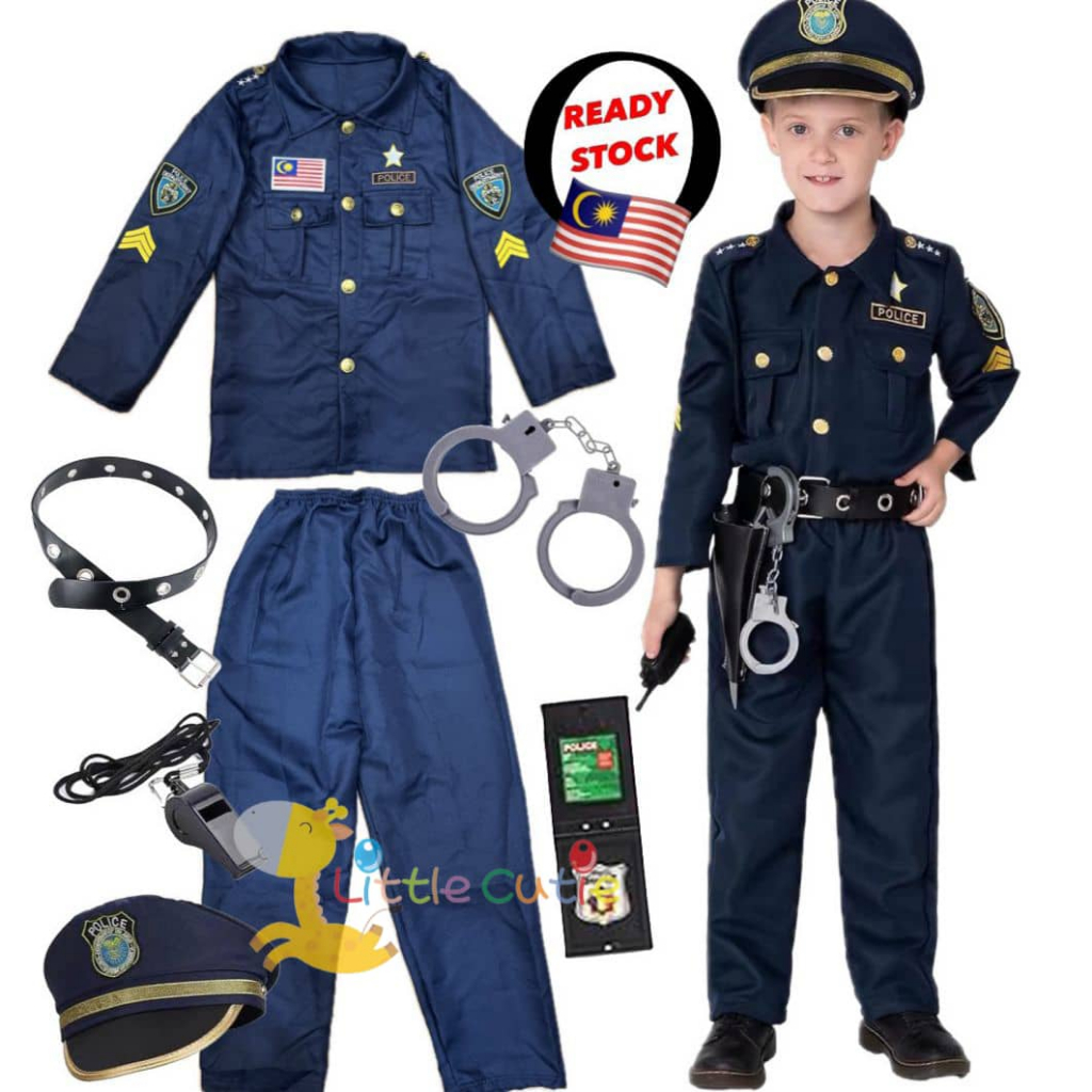 LITTLE CUTIE Children Police Polis Costume Set Cosplay Kid Boy Girl ...
