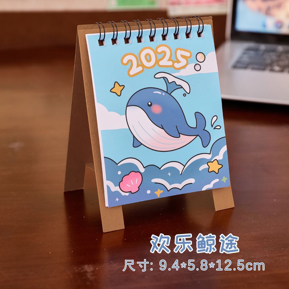 Stok Sedia Ada 2025 Mini Desk Calendar Standing Wirebound Cute Cartoon ...