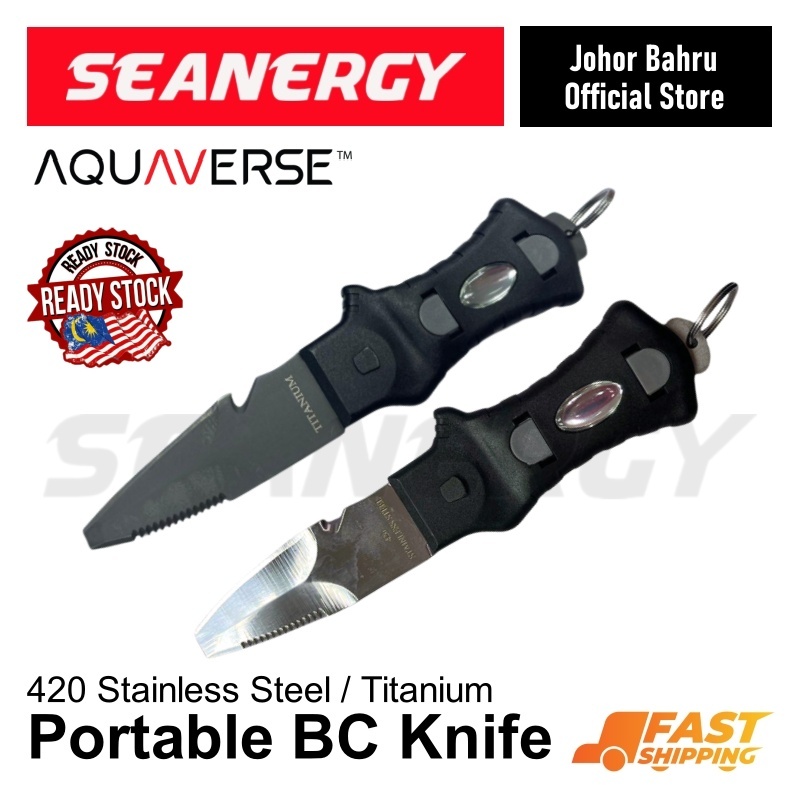 AQUAVERSE BC KNIFE DIVE KNIFE TITANIUM/STANLESS STEEL 304 for Scuba ...