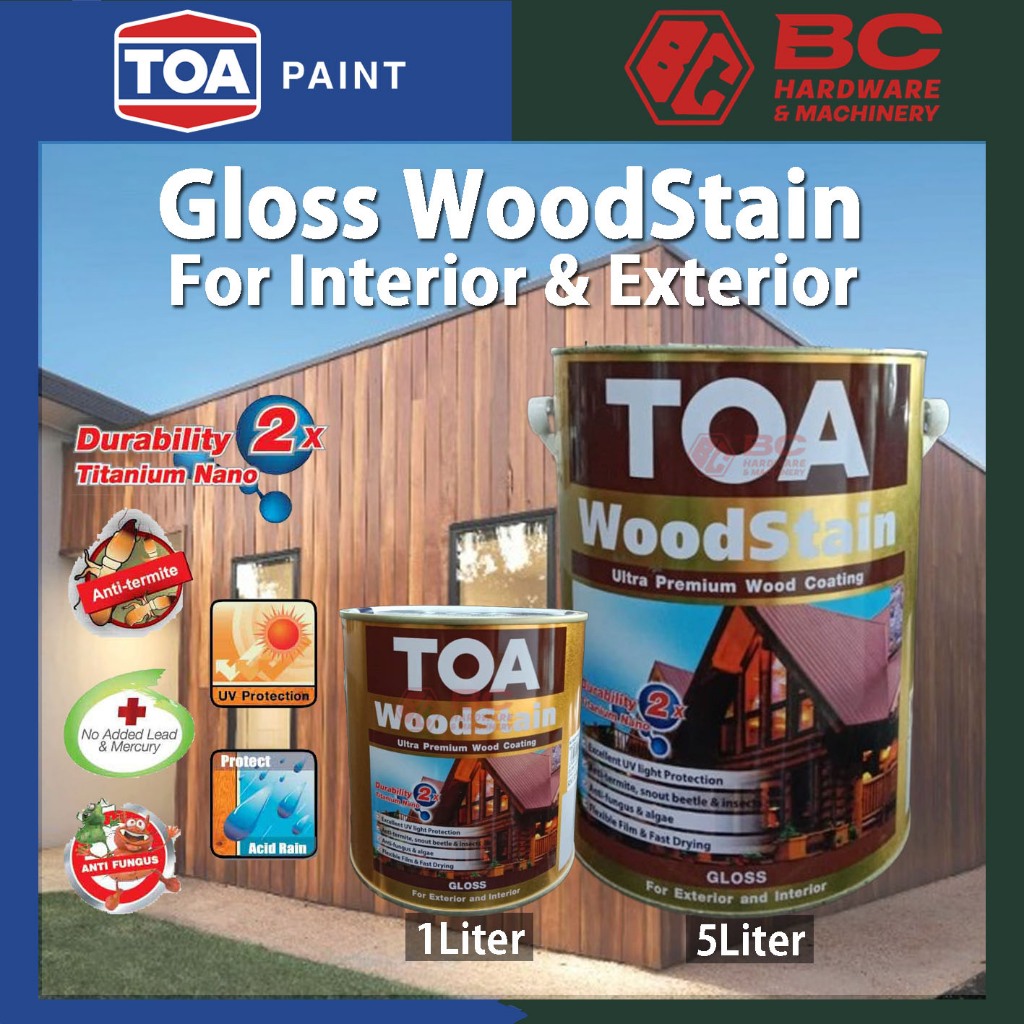 TOA WoodStain Gloss Ultra Premium Wood Coating for Exterior and ...