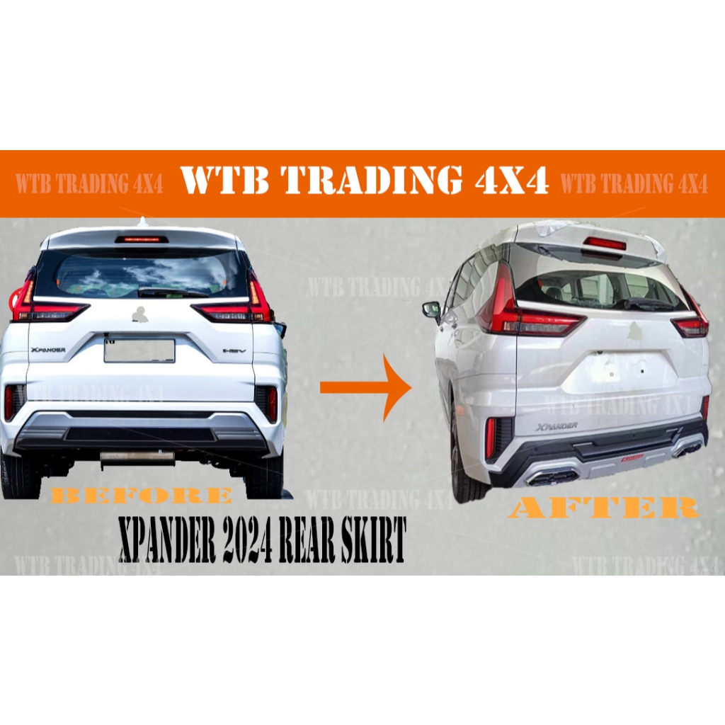 Mitsubishi Xpander Rear Back Skirt Skirting Lower Lip Body Kit Part ...