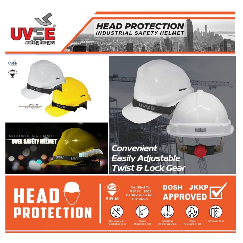 Uvee Pro Industrial Safety Helmet Ratchet-Lock (SIRIM Certified ...