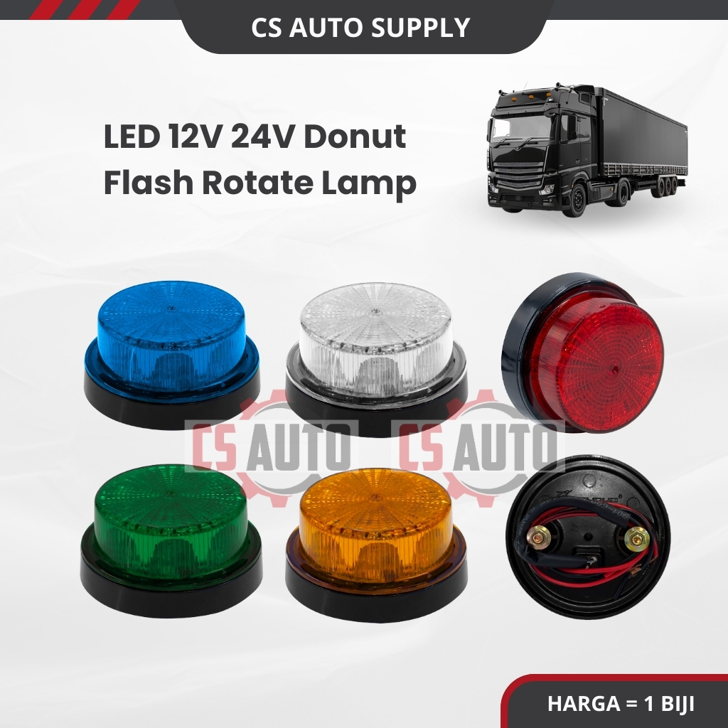 Led 12v 24v 30v Donut Flashing Rotate Lampu Pusing Lamp 2 Way Pattern ...