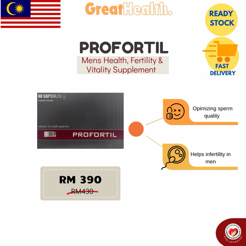 PROFORTIL | FERTILITY SUPPLEMENT/VITAMIN KESUBURAN LELAKI (60 capsule ...