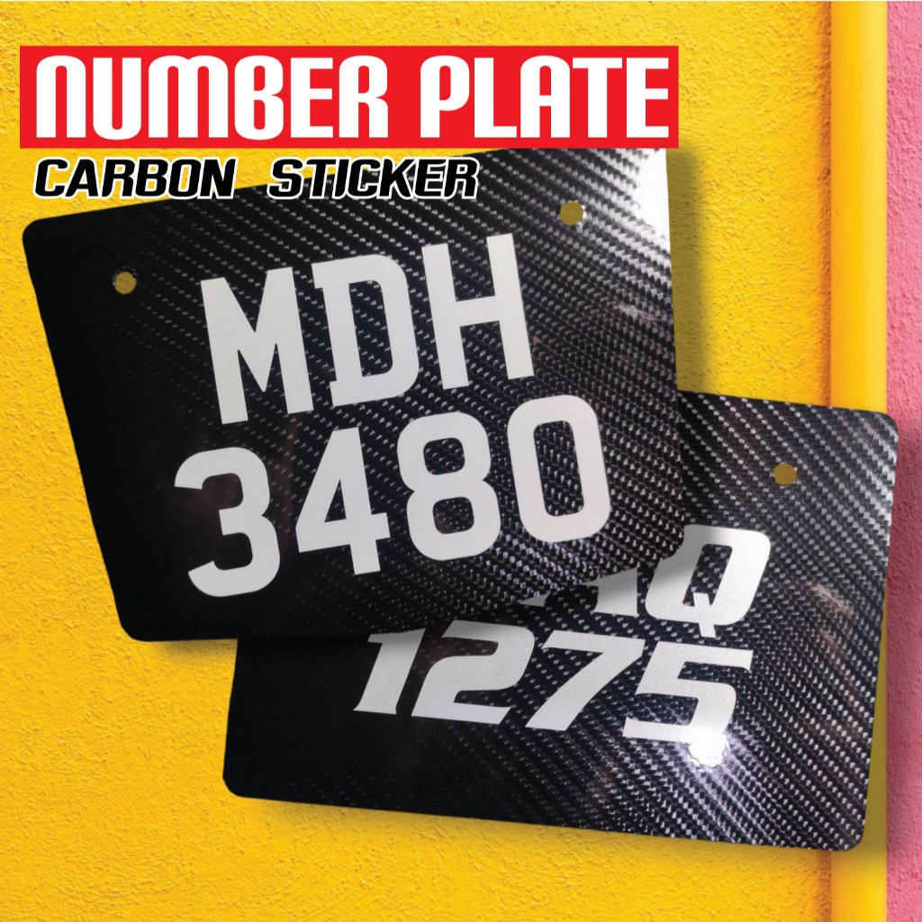 NUMBER PLATE MOTOR-PAPAN CARBON STICKER | Shopee Malaysia