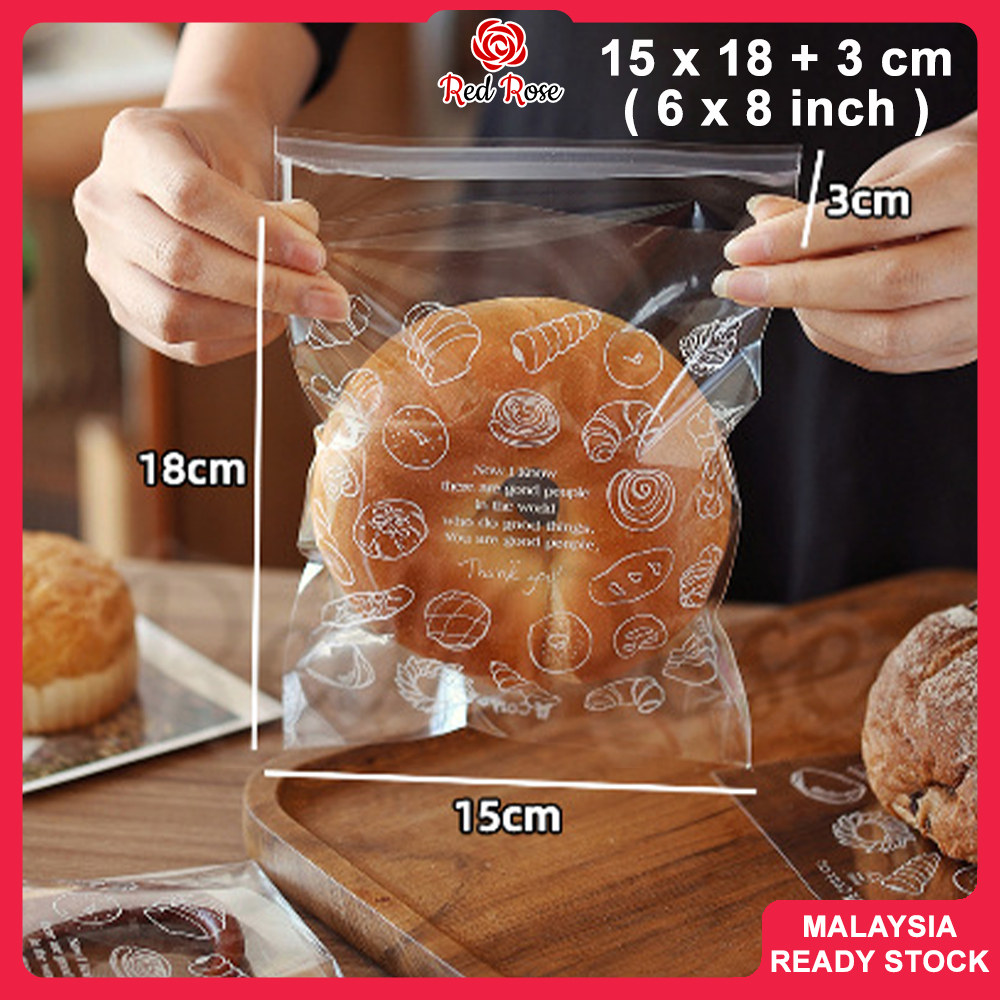 15x18+3cm ±100Pcs 】Bread Packaging Plastic / Baking Plastic / Bread ...