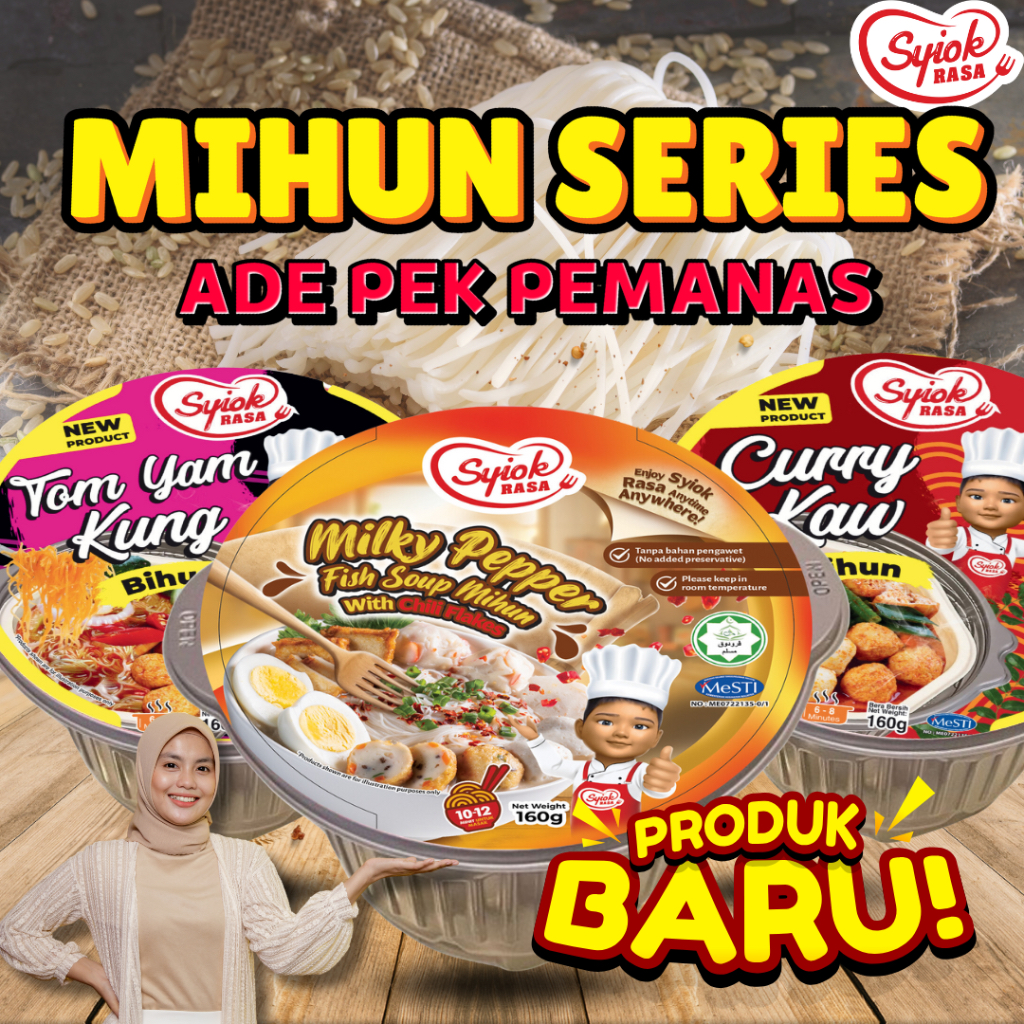 Syiok Rasa Mihun Series Self-Heating Hotcup 160g Tomyam/Curry/Milky ...