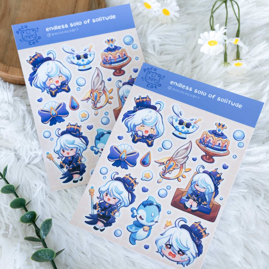 endless solo of solitude - furina from genshin impact | a6 sticker ...