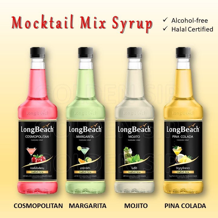 LONG BEACH SYRUP Mocktail Mix Syrup [Non-alcohol] Halal Certified 740ml ...