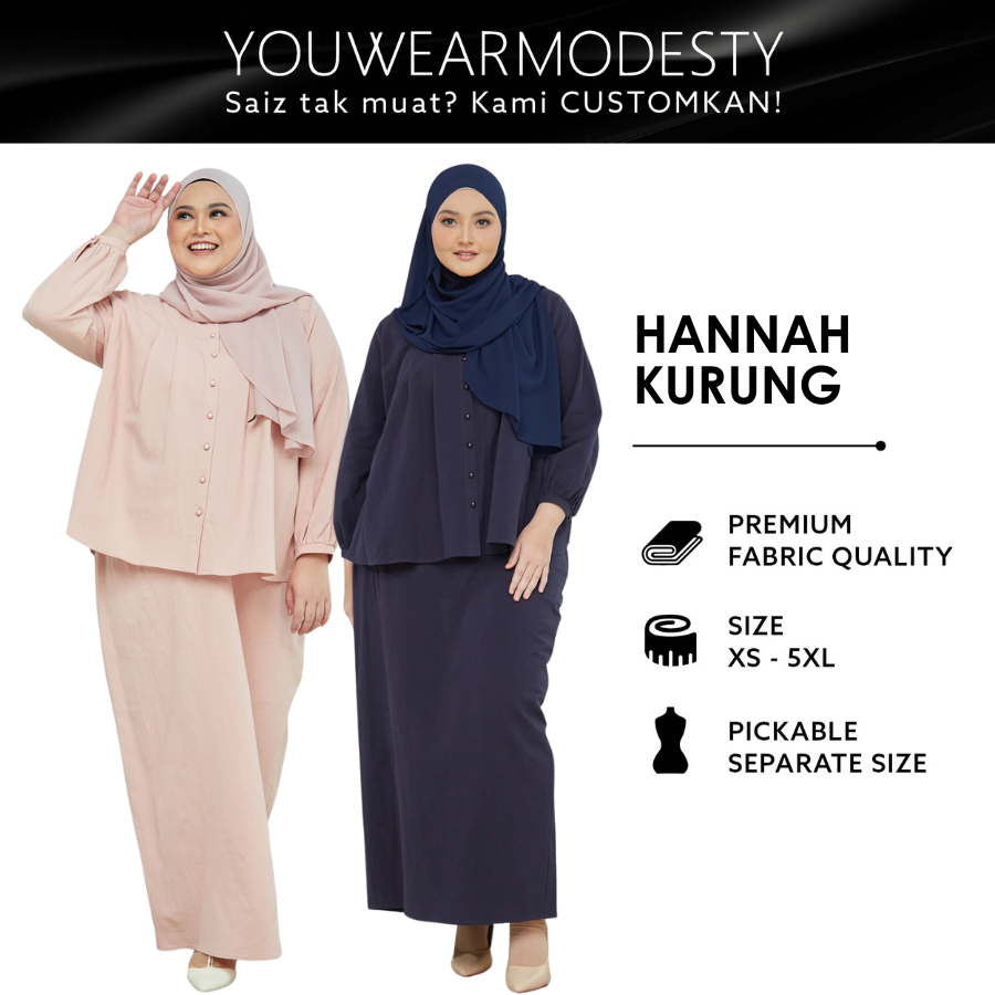YouWearModesty Hannah Baju Kurung Muslimah Plus Size Baju Kurung Wanita ...