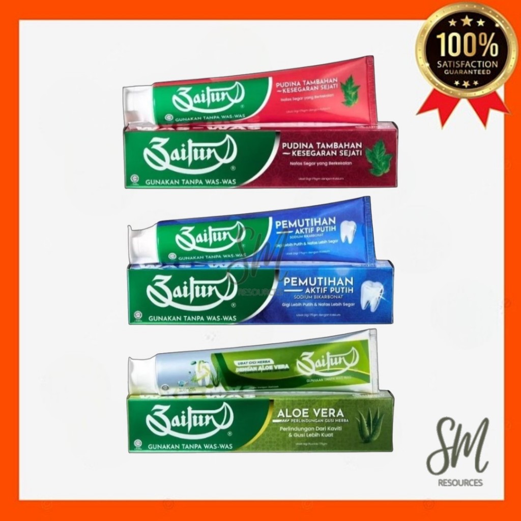 🪥 ZAITUN Ubat Gigi | Toothpaste Extra Mint /Whitening/Aloe Vera 175 g 🪥 ...