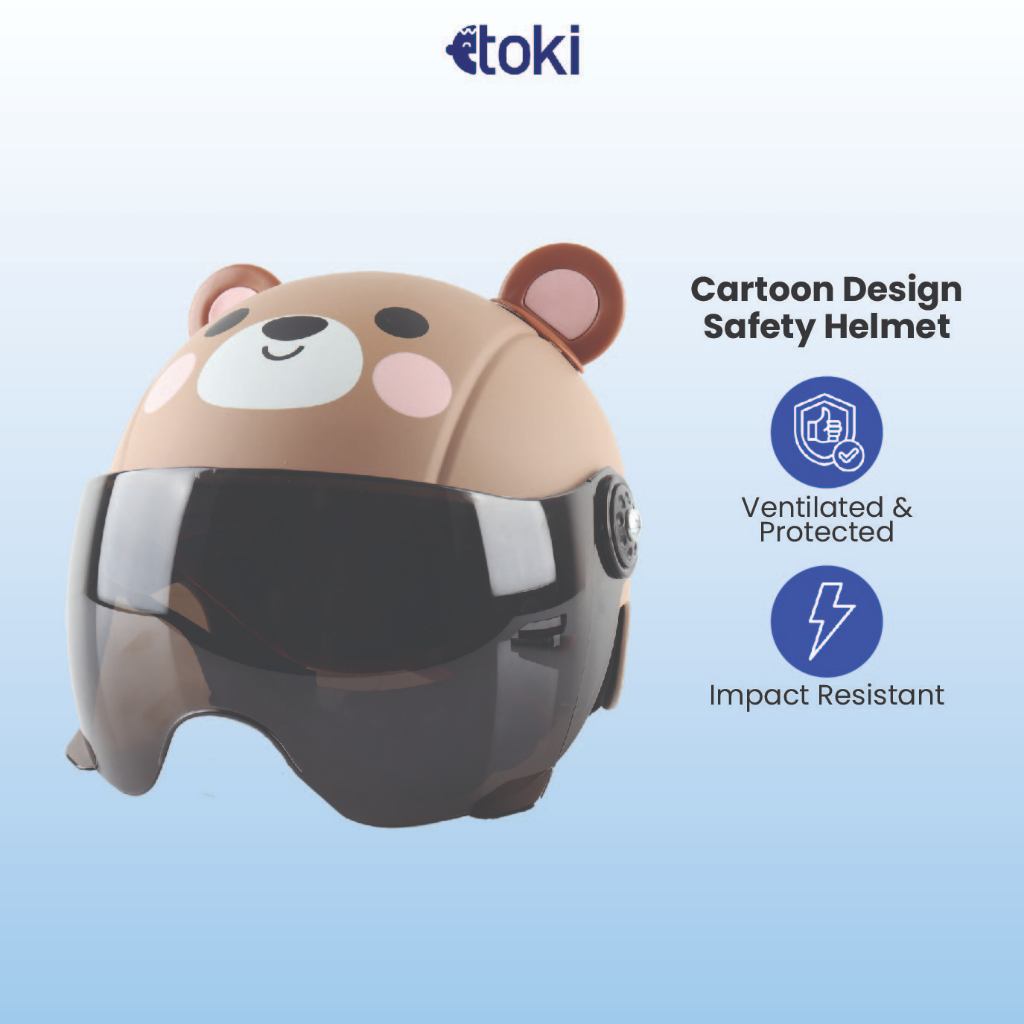 Toki - Kids Safety Helmet Topi Comel Motorcycle Cute Cartoon Children ...