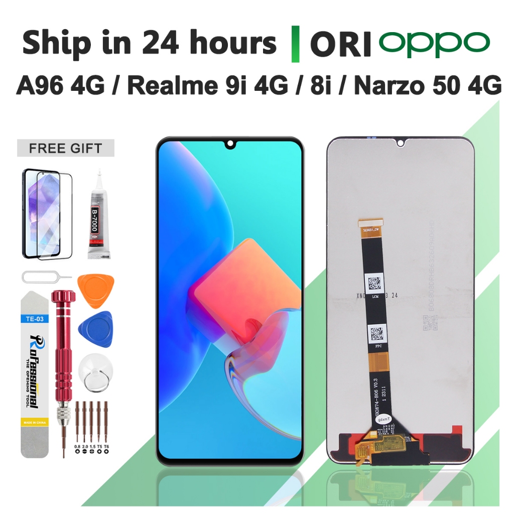 ORIGINAL LCD OPPO A96 4G / REALME 9i 4G / 8i / Narzo 50 4G Replacement ...
