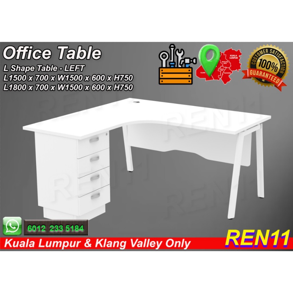 Office Table - Superior Compact Table - L Shape Office Table with fixed ...
