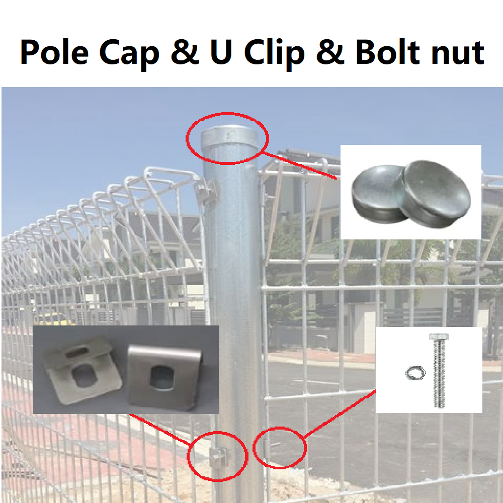 2-1/2" (60mm) BRC Fencing Post End Cap BRC Fencing U clip BRC Fencing ...
