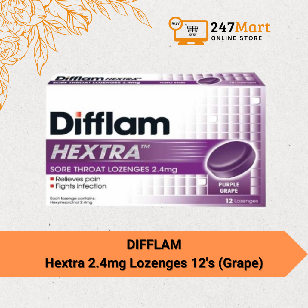 DIFFLAM Hextra 2.4mg Lozenges 12's (Grape) | Shopee Malaysia