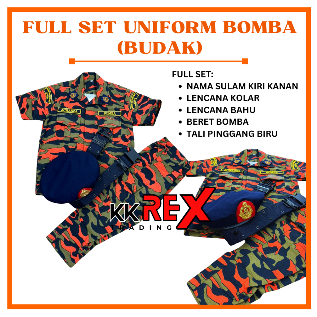UNIFORM BOMBA BUDAK TADIKA FULL SET / CITA-CITA BOMBA | Shopee Malaysia