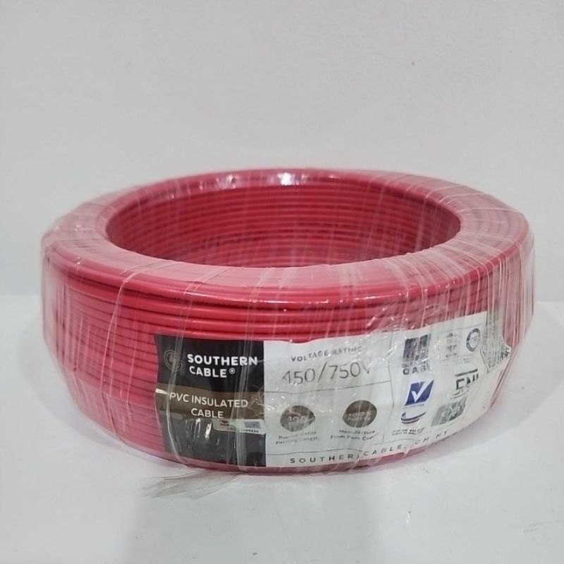 SOUTHERN 4MM 450/750V 100METERS RED PVC CABLE | Shopee Malaysia