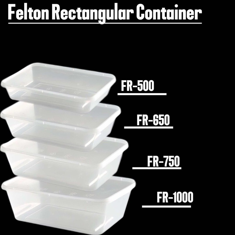 Felton BEKAS PLASTIK MAKANAN 500ml/650ml/750ml/1000ml Rectangular ...