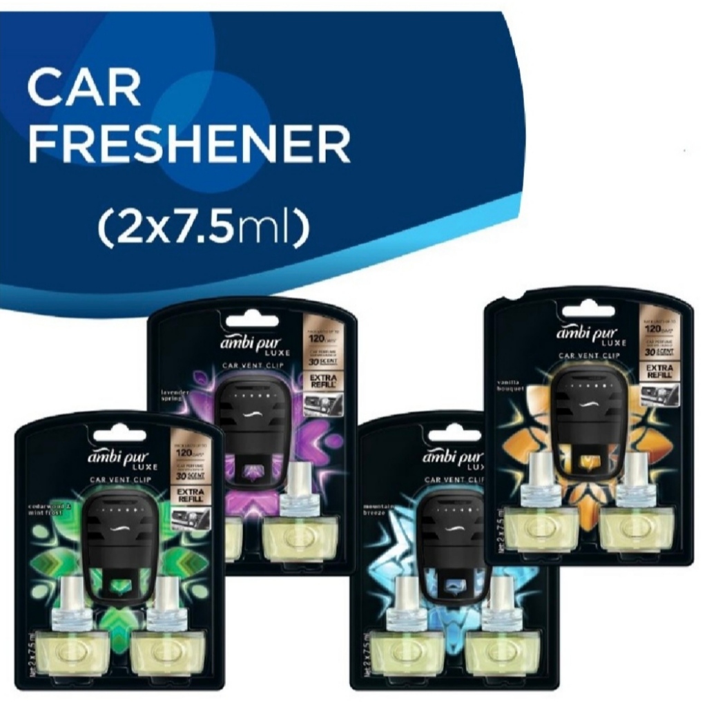 Ambi Pur Luxe Car Vent Clip Air Freshener (2x7.5ML),Pewangi Kereta Ambi ...