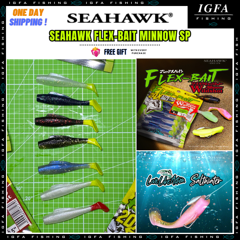 [IGFA] SEAHAWK Flex-Bait Minnow SP Lure Soft Plastic Siakap Killer Sp 6cm Seahawk Minnow ...