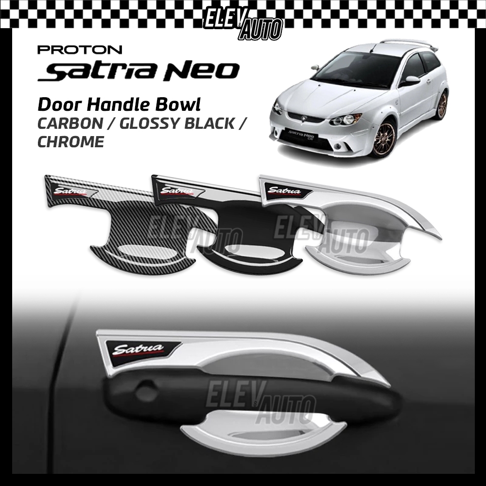 Proton Satria Neo Door Handle Bowl Trim Carbon Chrome Black Garnish ...