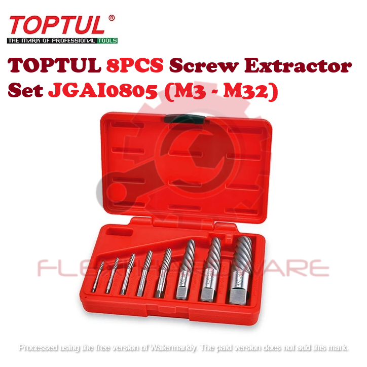 TOPTUL 8PCS Screw Extractor Set M3 to M32 JGAI0805 | Shopee Malaysia