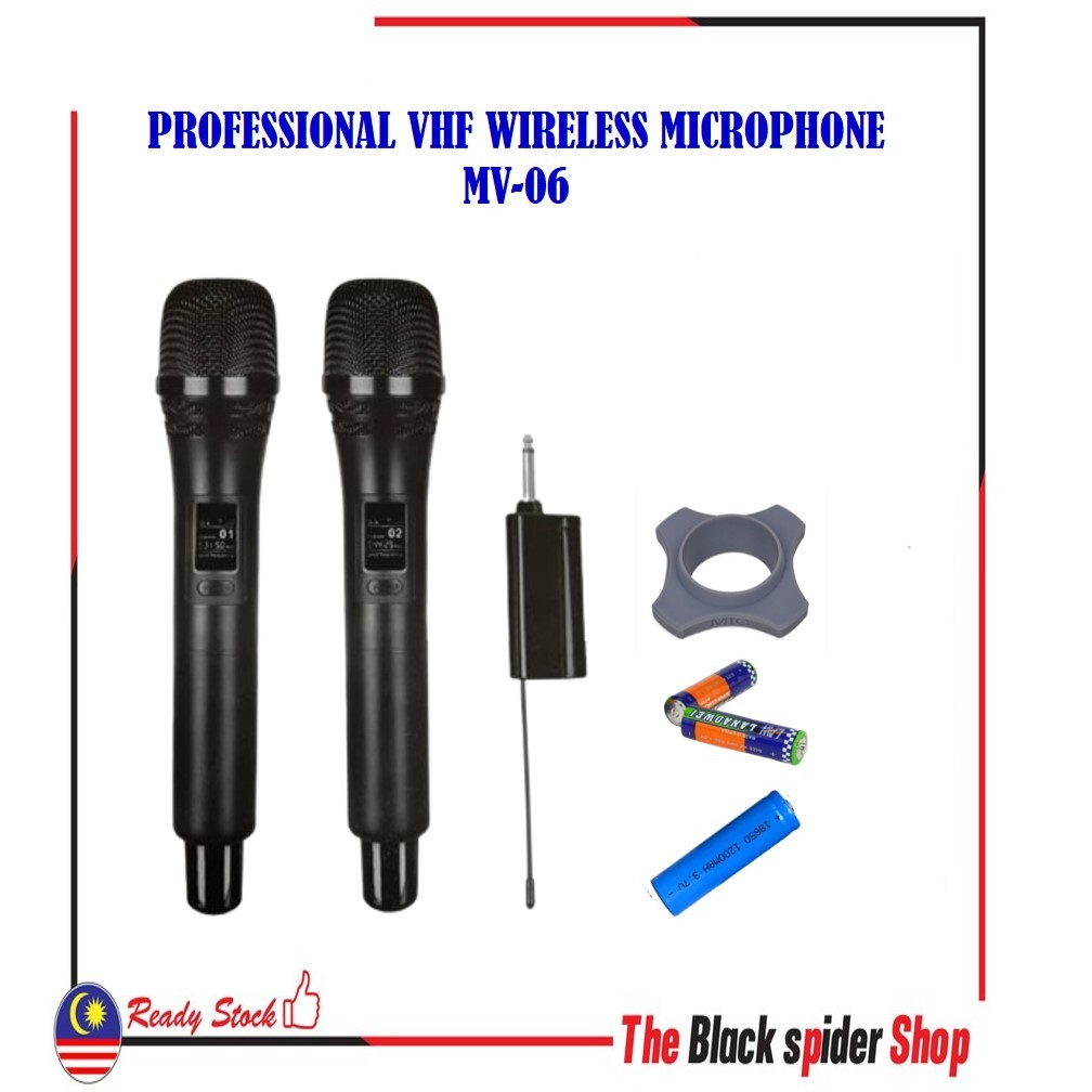 PROFESSIONAL VHF WIRELESS MIC MV-06 (2 HANDHELD MIC) | Shopee Malaysia