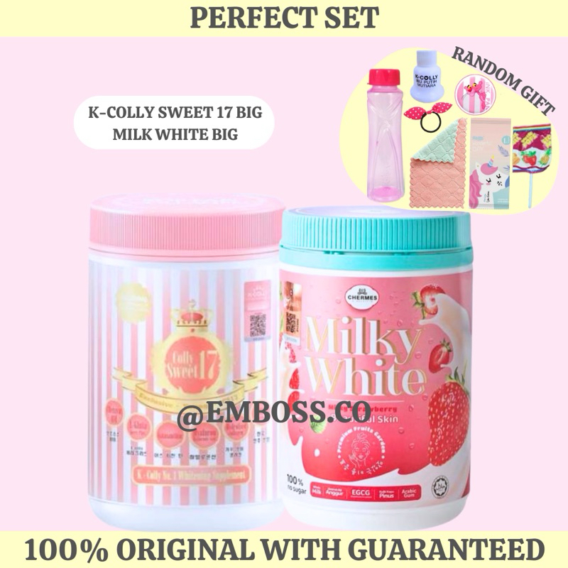 🎁3 FREE GIFT🎁 PERFECT BIG SET KCOLLY SWEET 17 BIG CHERMES MILKY WHITE ...