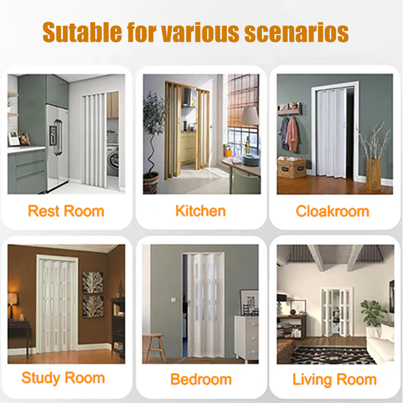 PVC Sliding door folding door partition rail door kitchen bathroom ...
