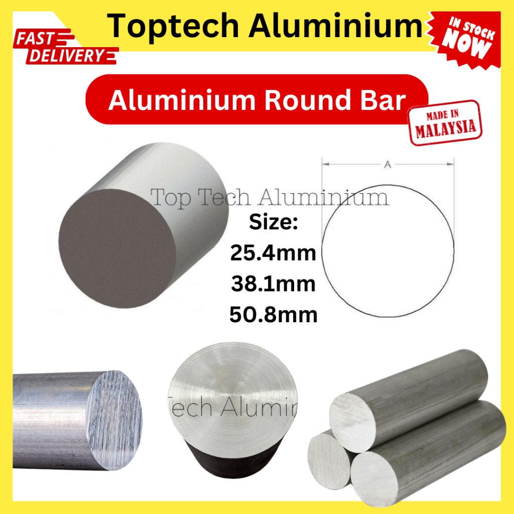[Ready Stock]Aluminium Round bar 6061 25.4mm 38.1mm 50.8mm solid rod ...