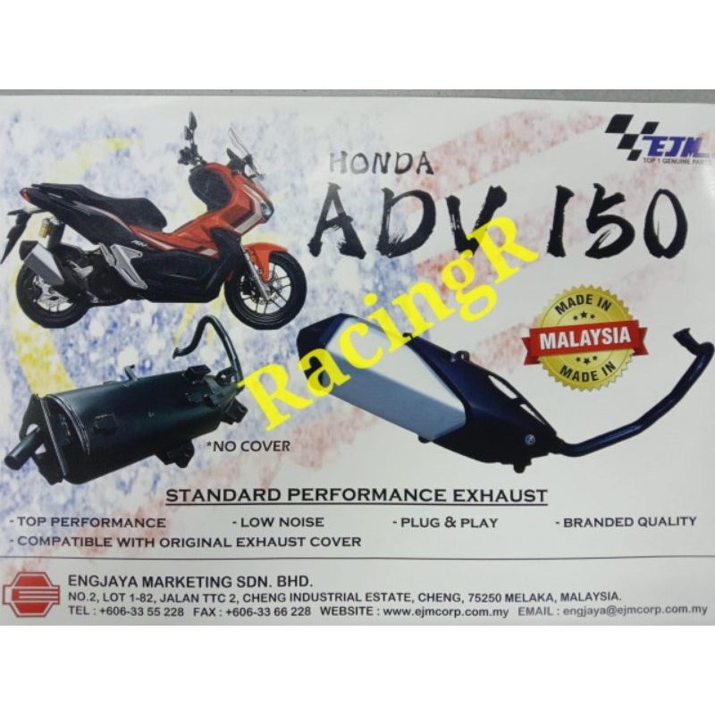 HONDA ADV150 ADV160 EJM MUFFLER REM SCOOTER BLACK STD EXHAUST EKZOS PIPE NO EXHAUST COVER ADV ...