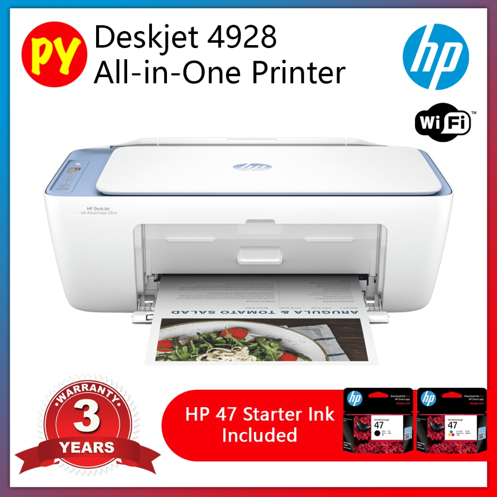 HP DeskJet 4928 Ink Adv Ultra All-in-One Wifi Printer Replace 4828 ...