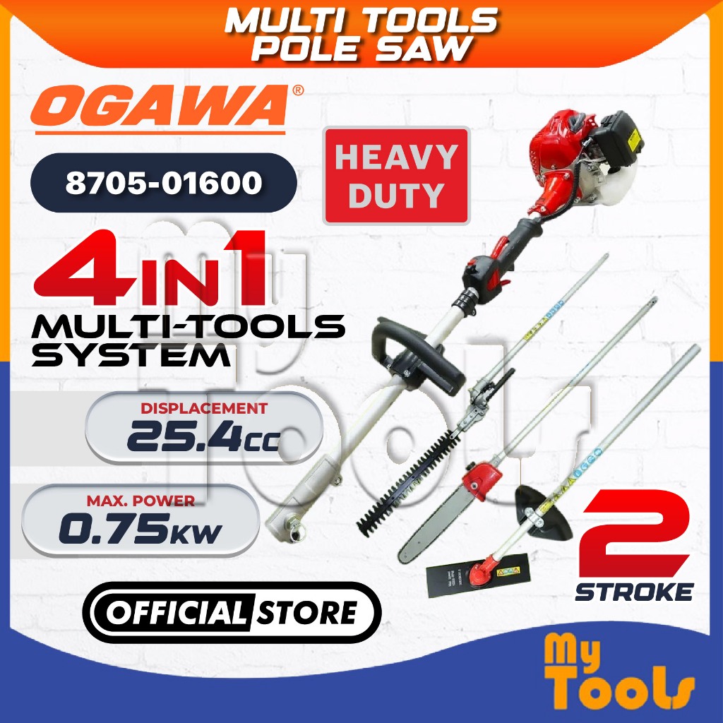 Mytools OGAWA 4 in 1 Multi Tools Gardening Tool Set 8705-01600 2-Stroke (Chain Saw, Hedge ...