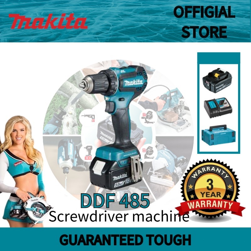 Makita DDF485 18V brushless impact drill, lithium battery Household ...