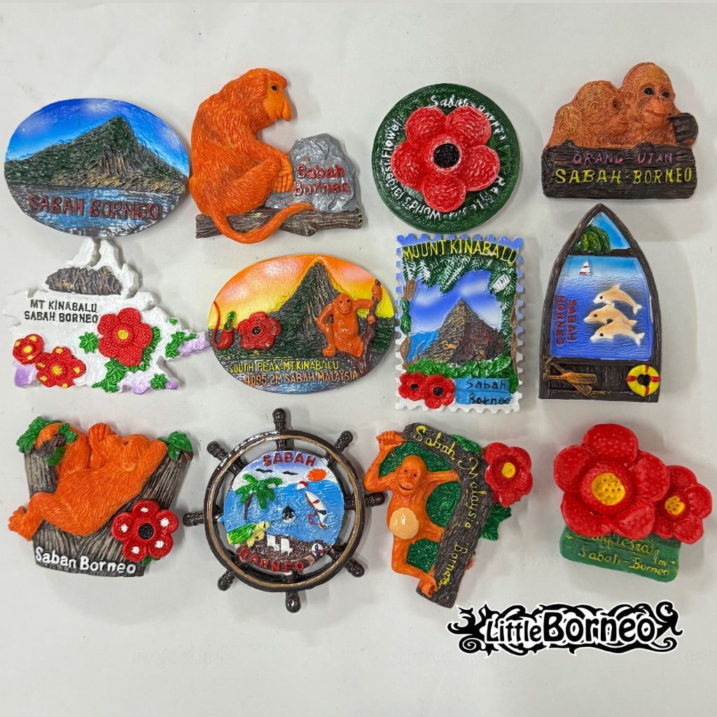 Sabah Ceramic Magnet - Fridge Magnet - Souvenir - Mt Kinabalu, Sabah ...