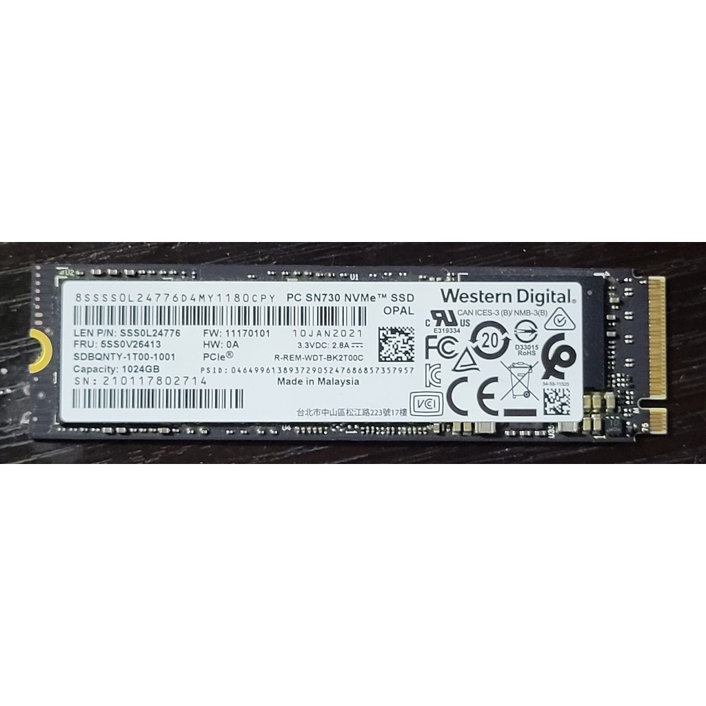 Western Digital PC SN730 1TB NVMe SSD; 3400MB/s | Shopee Malaysia