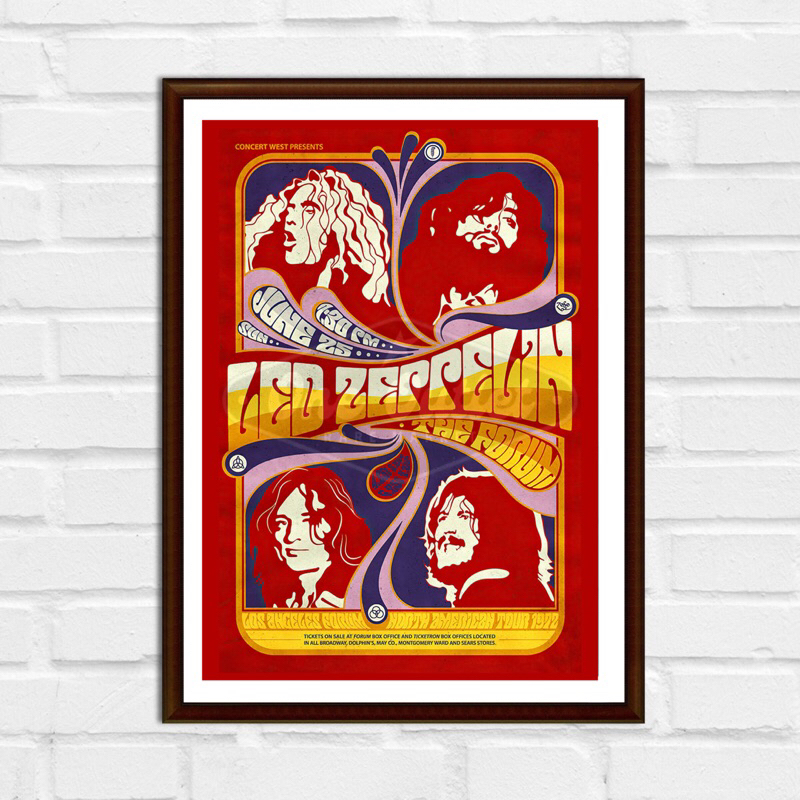 POSTER LED ZEPPELIN THE FORUM 1972 | Shopee Malaysia