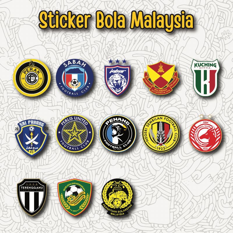 STICKER LOGO KELAB BOLA SEPAK MALAYSIA | Shopee Malaysia
