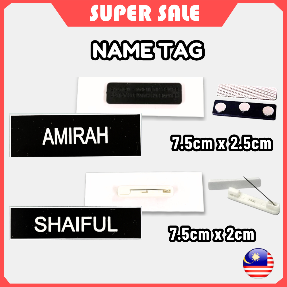 Custom Tag Nama Cikgu/Pekerja Pejabat/Murid Name Tag Custom Name Tag ...