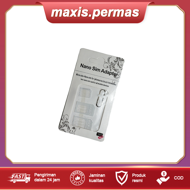 Penukar Kad SIM 4 dalam 1 Penyesuai Serbaguna dengan Jarum dan Alat ...