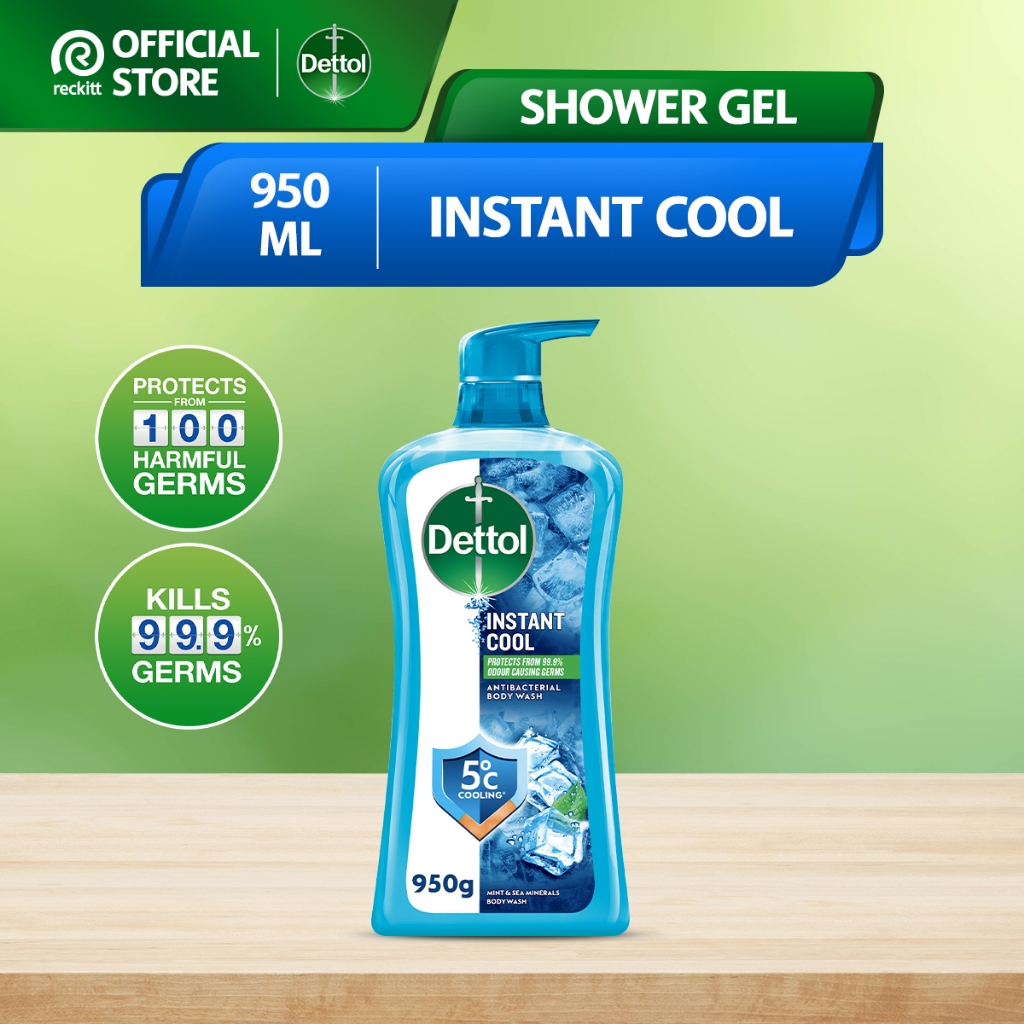 [Official] Dettol Shower Gel Body Wash Instant Cool 950ML | Shopee Malaysia