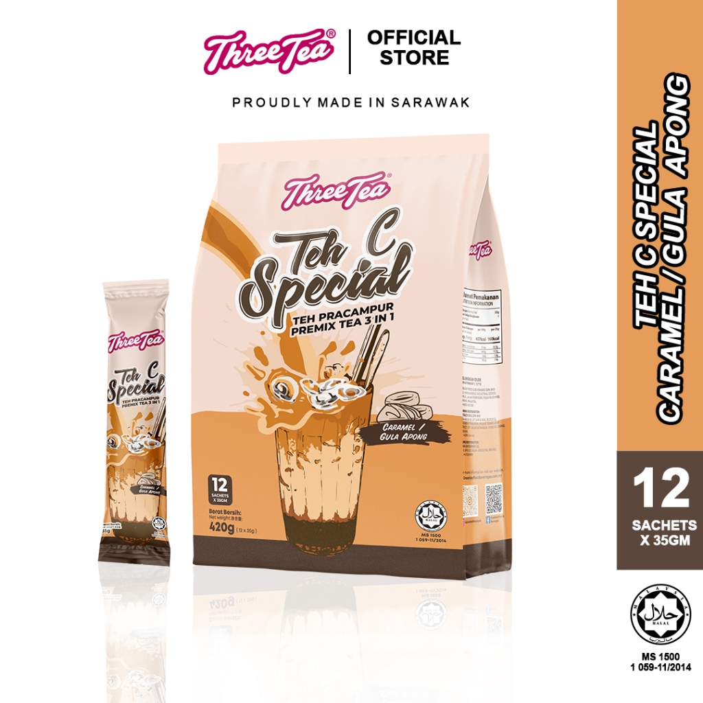 [Three Tea] Teh C Special Gula Apong Instant Sachet 3in1 Produk Asli ...