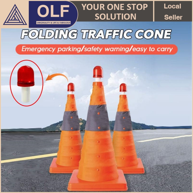 Emergency Cone Folding Cone ABS Reflective Road Safety Cone Portable ...