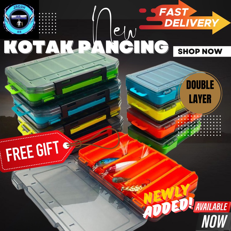 【Double side】𝐅𝐢𝐬𝐡𝐢𝐧𝐠 𝐓𝐚𝐜𝐤𝐥𝐞 𝐁𝐎𝐗/Lures Box/hard bait box/Kotak Gewang Pancing/ fishing storage ...